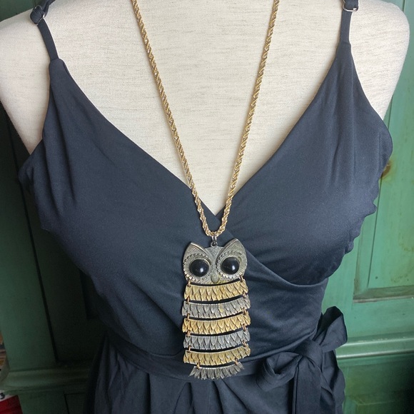 Monet | Jewelry | Vintage Monet Necklace With Segmented Owl Pendant ...